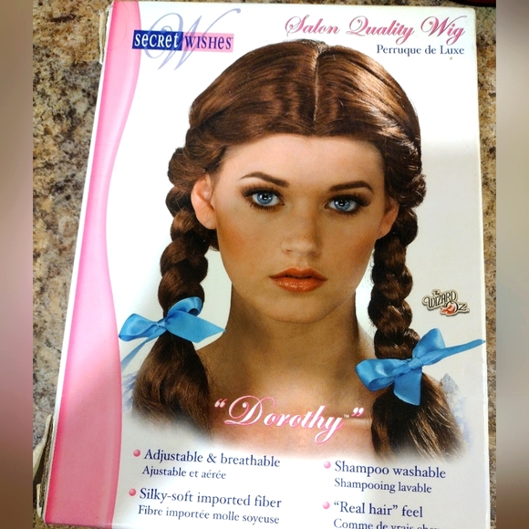 Secret Wishes | Accessories | Vintage Dorothy Brown Wig With Blue Ribbonsby Secret Wishes | Poshmark